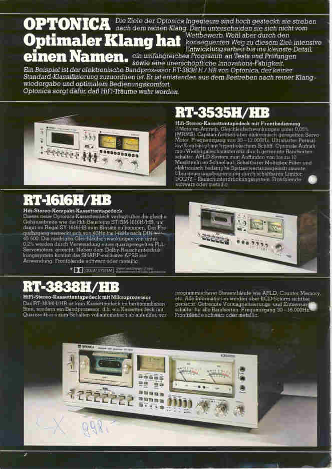 Retro-Optonica Sharp Optonica HiFi Geräte